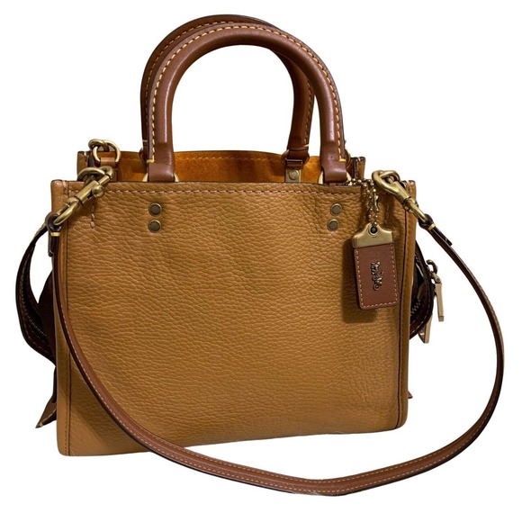 Coach | Bags | Coach Rogue 25 Rare Light Saddle Bamboo Leathersuede ...